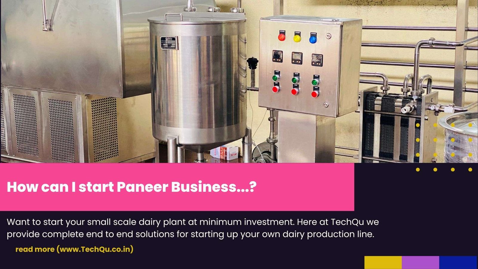 How can I Start Paneer Manufacturing Business ? - TechQu
